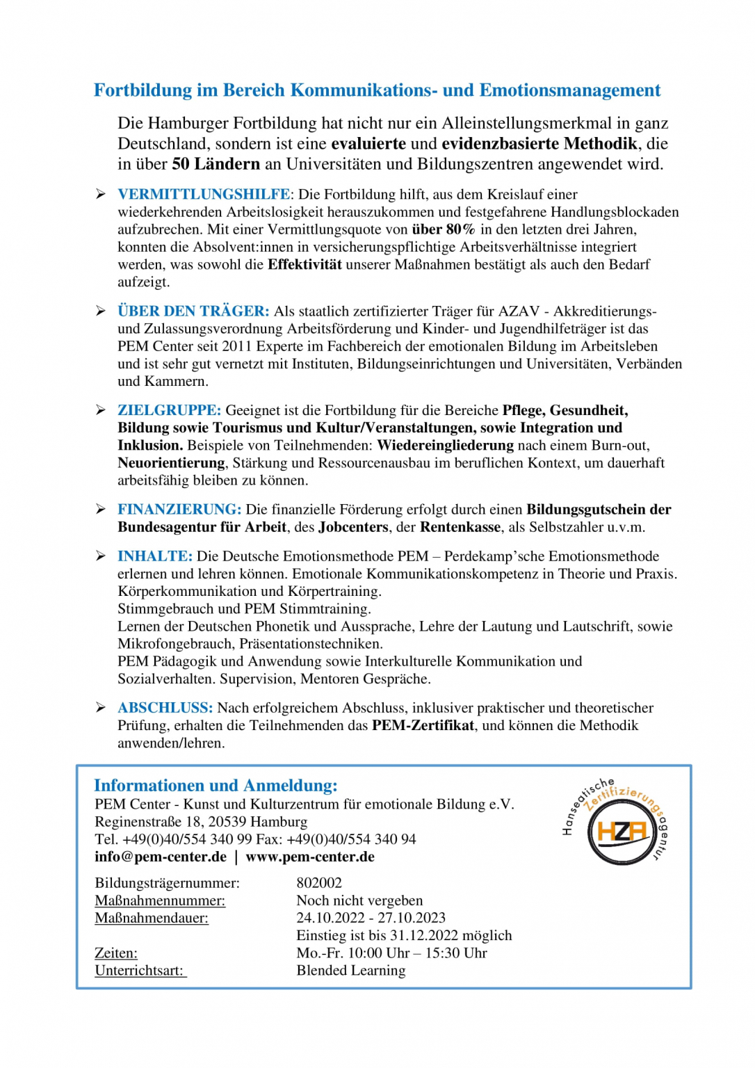 Weiterbildungen - PEM Center